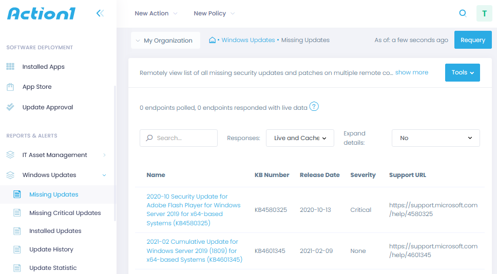 Reports and Update Statistic | Documentation | Action1 RMM