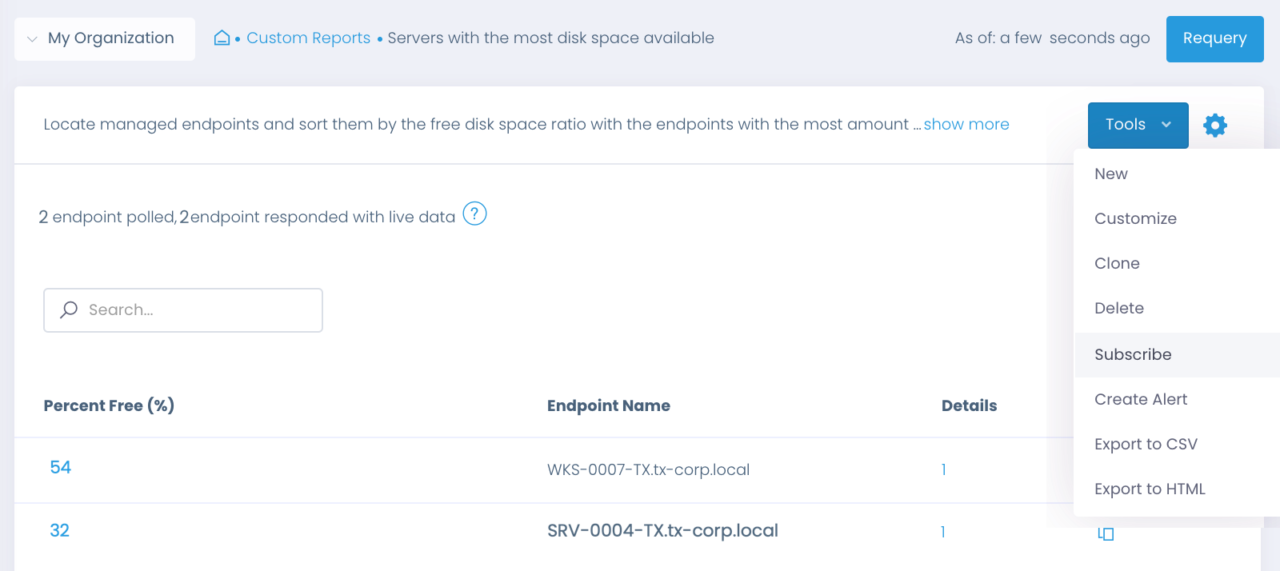 Custom Reports | Documentation | Action1 RMM