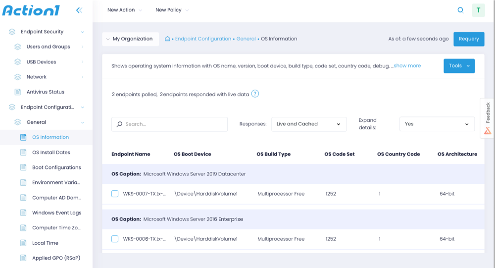 Endpoint Sеcurity & Configuration | Action1 Documentation