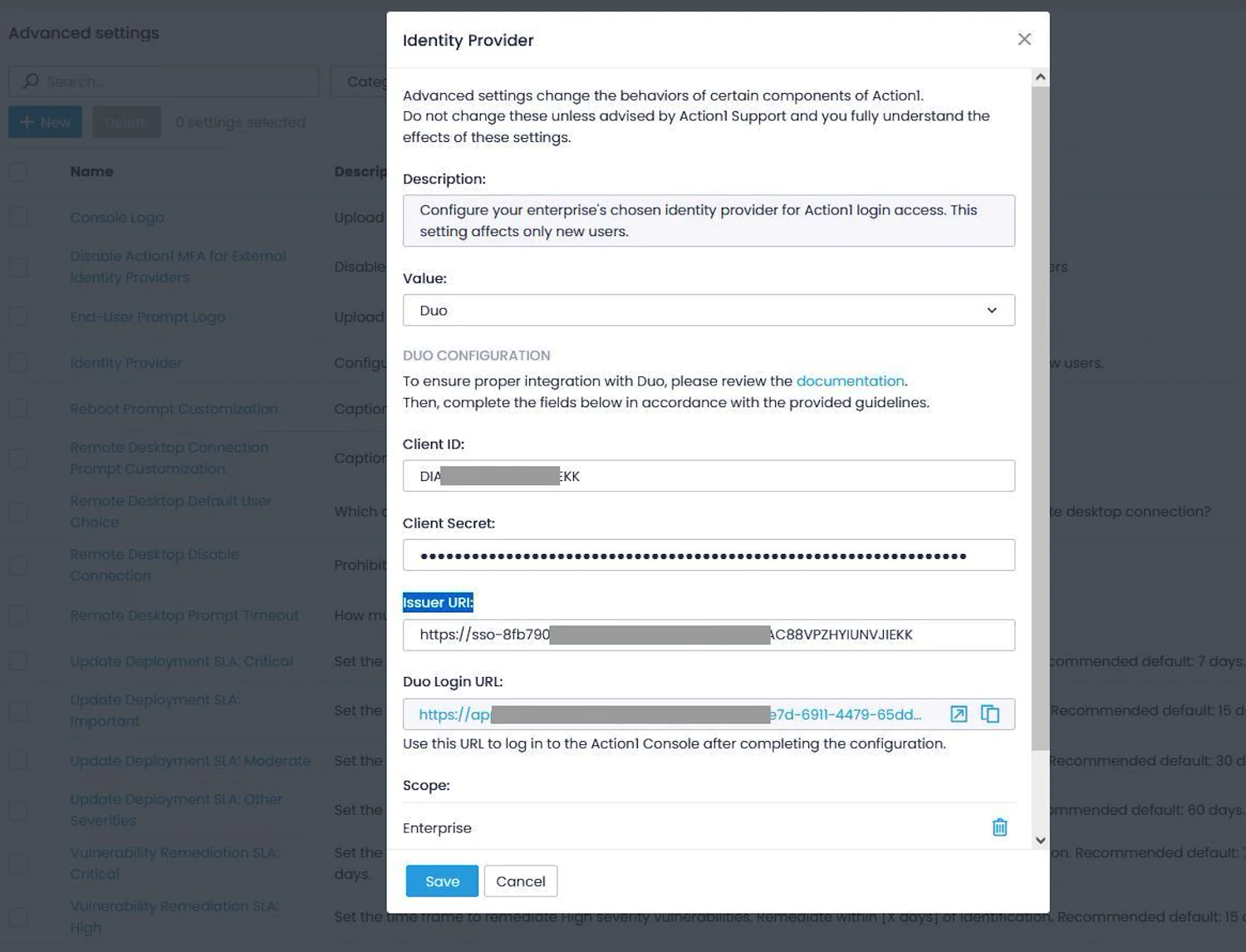 Sso Authentication With Duo Documentation Action1